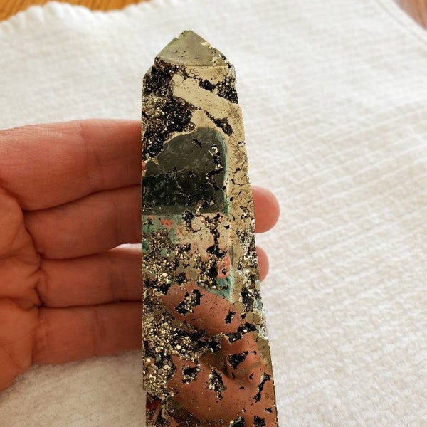 Pyrite Obelisk Crystal Tower - Raw Natural Large Pyrite Towers - High Grade Pyrite - AAA Quality ...