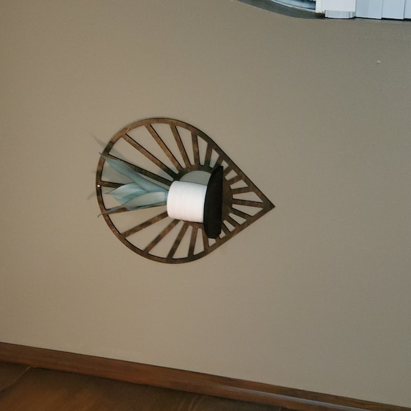 Floating Sun Teardrop Shaped Wood Wall Shelf - Accent Shelf Plant Shelf ...