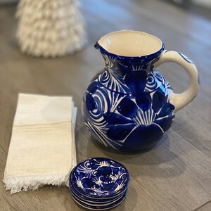 Mexican Blue and White Salad Plates Mexican Dinnerware Set of Four Hand ...