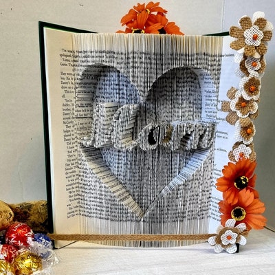 Book Folding Pattern Mothers Day Mom in Heart Cut and Fold: Free ...