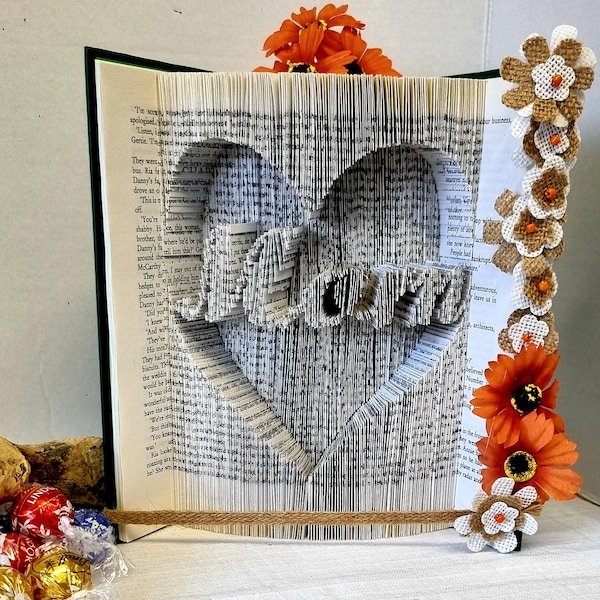 Book Folding Pattern Mothers Day Mom in Heart Cut and Fold: Free ...