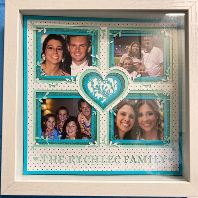 3D Family Gallery Shadow Box, Custom Name, Multi Photo Frame, Family ...