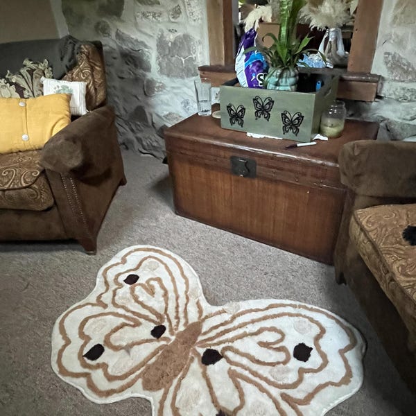 Butterfly Rug, Tufted Butterfly Rug, Cute Rug, Bath Rug, Gift for Her ...