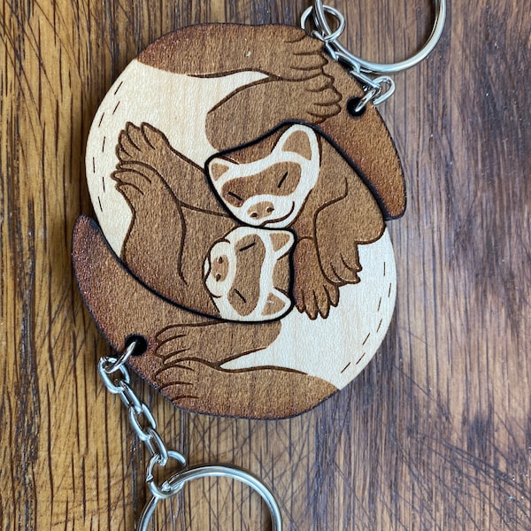 Interlocking Ferret Keychains - Friendship or Relationship Matching ...