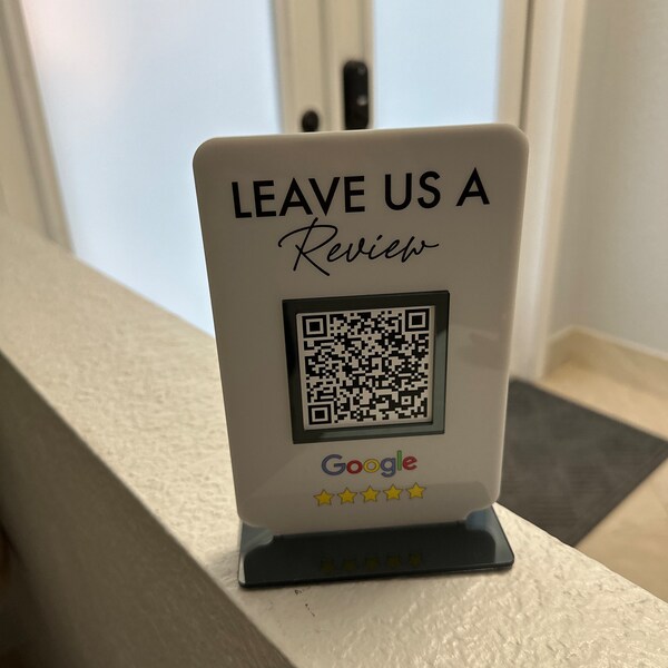 Business QR Code Review Sign, Google Review Sign, Salon Sign ...
