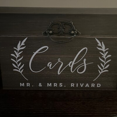 Custom Card Box Vinyl Decal Sticker for Wedding Cards Sign, Rose Gold ...