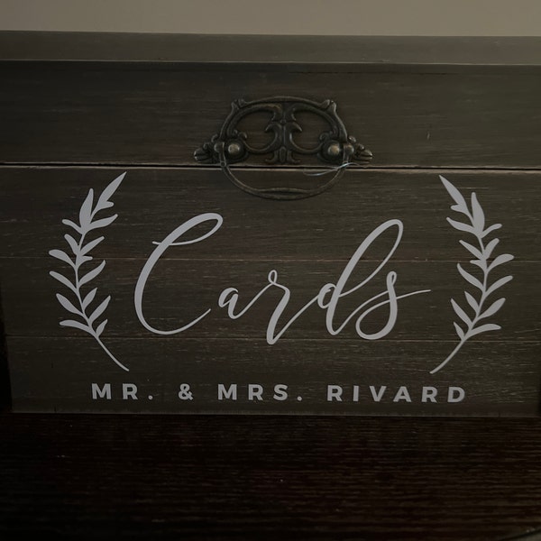 Custom Card Box Vinyl Decal Sticker for Wedding Cards Sign, Rose Gold ...