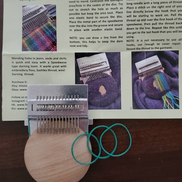 Speedweve Type,small Loom, Darning Tool With Plastic Disc (10 Hooks) - Etsy