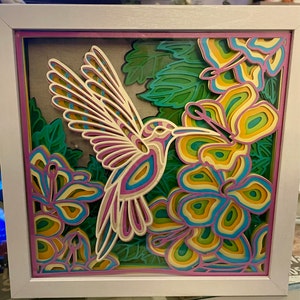 Hummingbird Colibri 3D Mandala Svg Files, Multilayer Panel for Laser ...