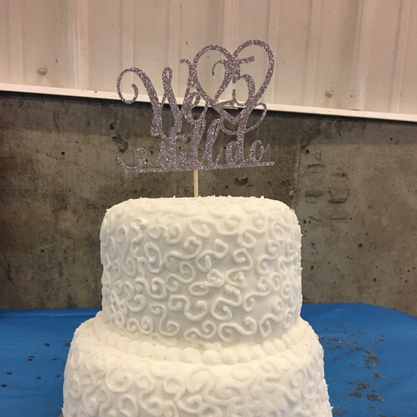 Anniversary Topper - Custom Cake Topper - 25th Wedding Anniversary ...