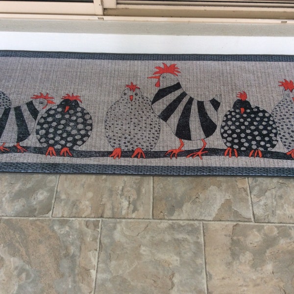 Chicken Kitchen Dining Room Runner Rug / Mat Non-skid Machine Washable ...