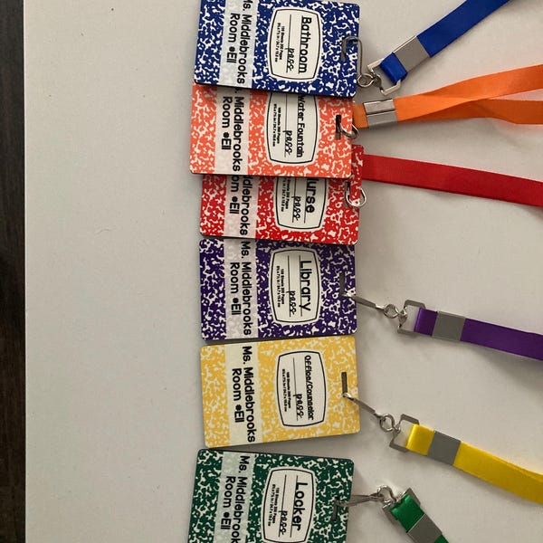 Classroom Hall Passes | Hall Pass | School Hall Pass | Colorful Passes ...