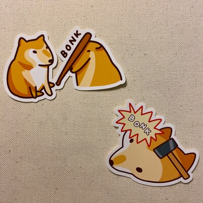 BONK Dog Meme Stickers - Etsy