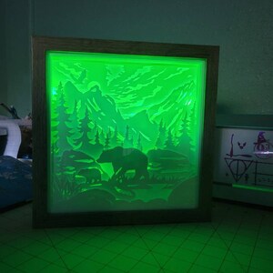 Christmas in the Forest Paper Light Box Shadow Box 3D Paper | Etsy