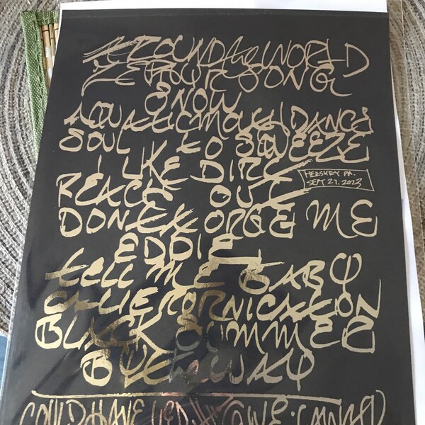 CUSTOM Setlist - Foiled Concert Souvenir Setlist - **choose Your Own ...