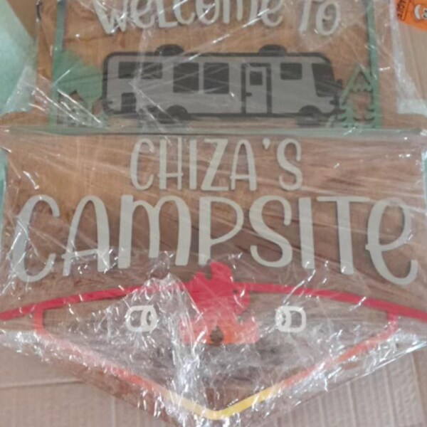 Welcome to Our Campsite Personalized Camping Sign Family Name Camper ...