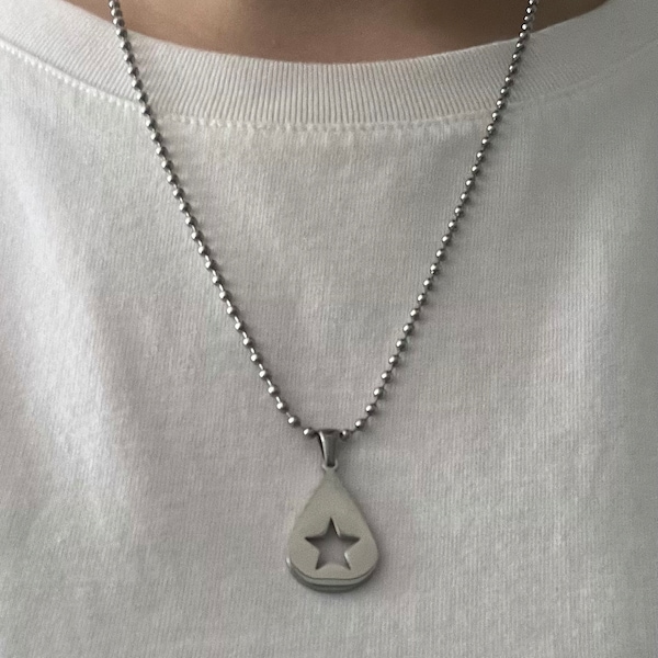 Guitar Pick Star Pendant and Box Chain 925 Silver Blackstar David Bowie ...