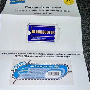 Blockbuster Membership Card - Etsy