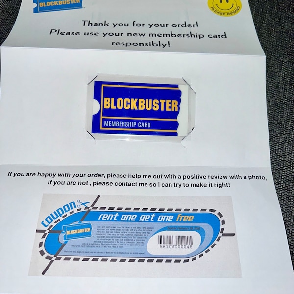 Blockbuster Membership Card - Etsy