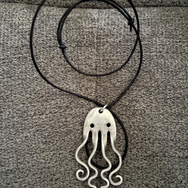 Fork Octopus Silver Pendant Silversmith Sculptures Welded Vintage Fork ...
