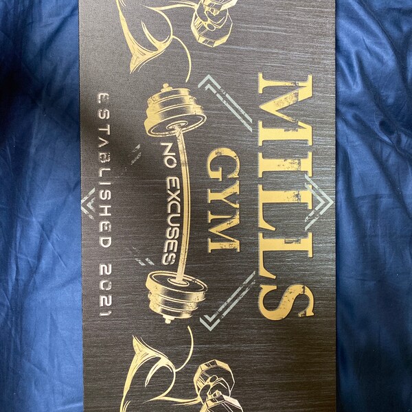 Home Gym Sign No Excuses Custom Name Workout Room Wall Art Cross Fit ...