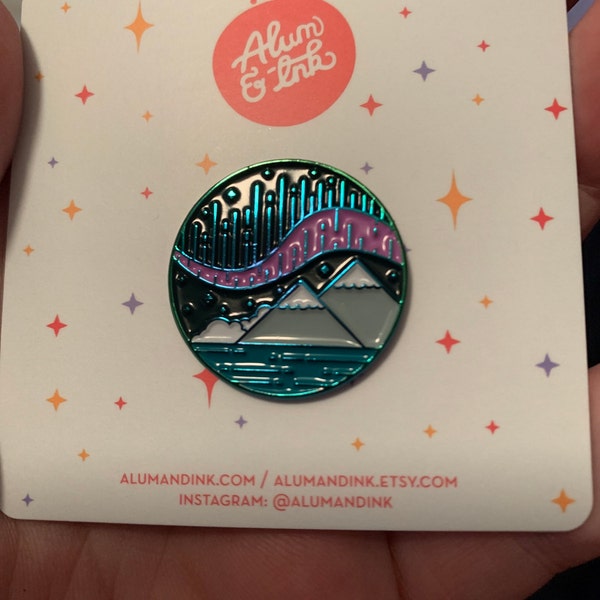 Aurora Borealis Duochrome Enamel Pin - Etsy