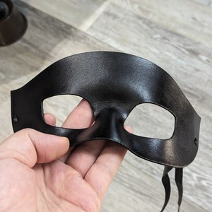 Black Leather Masquerade Domino Mask - Etsy
