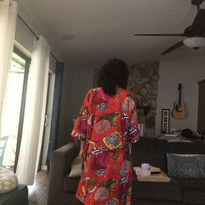 Pink Bird Ofmd Robe, Indian Soft Cotton Kimono, Bridesmaid Robe, Kimono ...