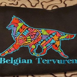 Embroidered Art Deco Agility Border Collie Design on Back of Vest/ Art ...