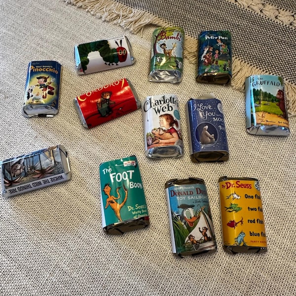 Children's Book Mini Candy Bar Wrappers for Showers Party Events Favors ...