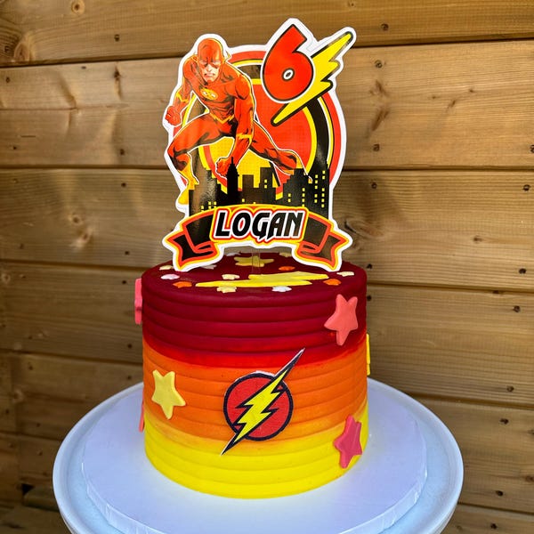 Flash Topper- Birthday Cake Topper- Flash Themed Cake Decoration - Etsy