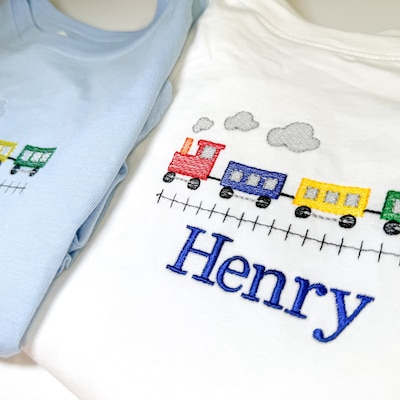 Train Locomotive Sketch Machine Embroidery Design File, Quick Stitch ...