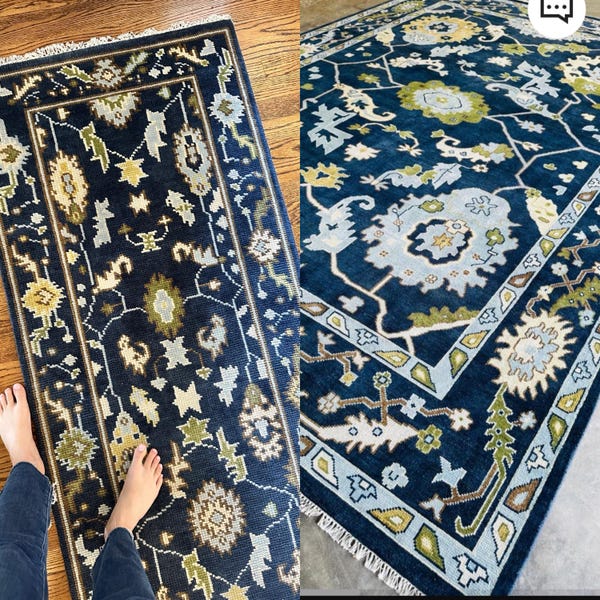 Hand Knotted Pink Oushak Rugs, Contemporary Modern Area Rugs, Grey ...