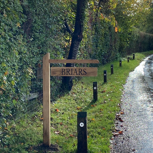 Engraved House Name Driveway Post Wedding Event Arrow Sign in the Style ...