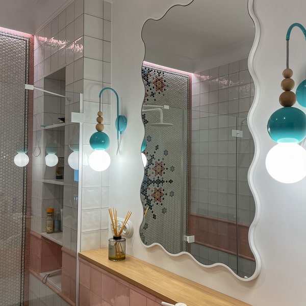 Squiggly Mirror, Wavy Mirror, Wiggle Mirror, Funky Wall Mirror ...