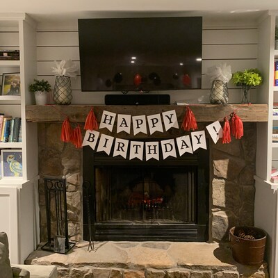 Happy Birthday Printable Banner, Pink & Yellow Birthday Banner, Spring ...