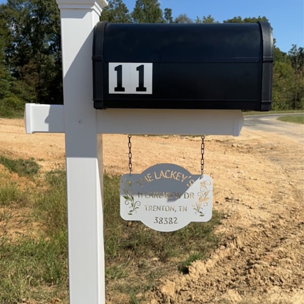 Personalized Last Name Mailbox Sign, Custom Mailbox Sign, Metal Mailbox ...