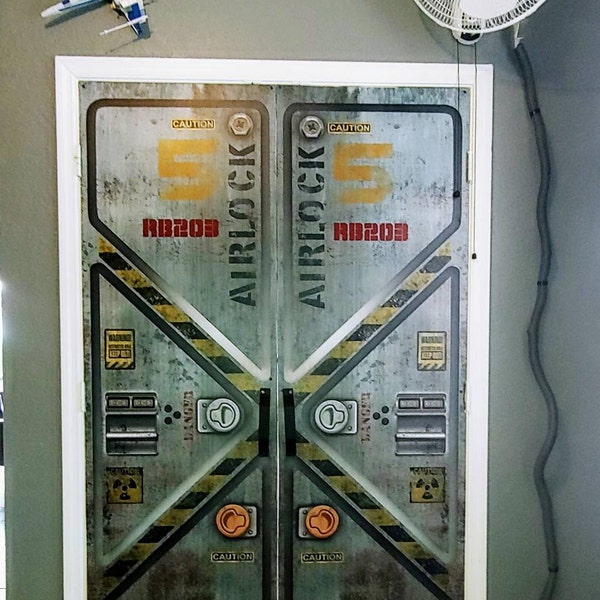 Sci-fi Bunker Core Armored Metal Door - Peel & Stick Door Mural ...
