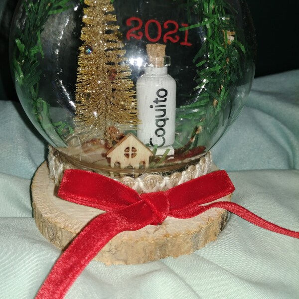 Boricua Farmhouse Coquito Faux Plastic Snowglobe - Handmade Christmas ...
