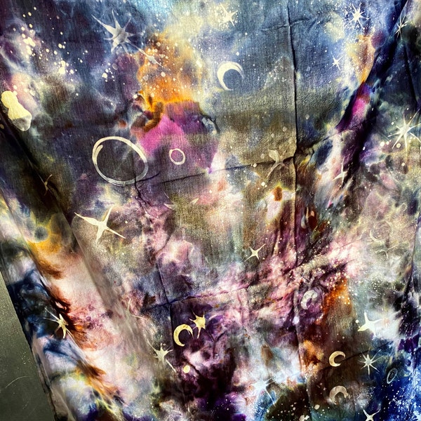 Bronze Galaxy Tie Dye Rave Pashmina. Rave Accessories for Rave Outfit ...