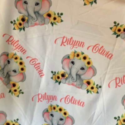 Elephant Sunflower Baby Shower Decorations, Elephant Baby Girl Pink ...