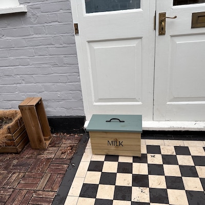 Doorstep Wood Milk Box. Porch Milk Storage Box. Milk Bottle Boxes ...