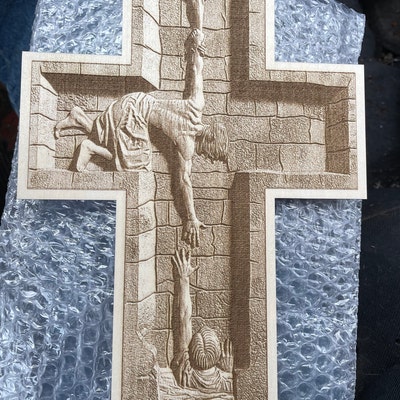 Digital Engraving File jesus Cross Well 3D Illusion File for - Etsy