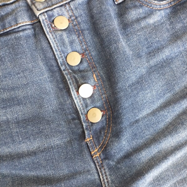 Jean Buttons With Rivets Choose From Bronze or Silver Color in Sets of ...