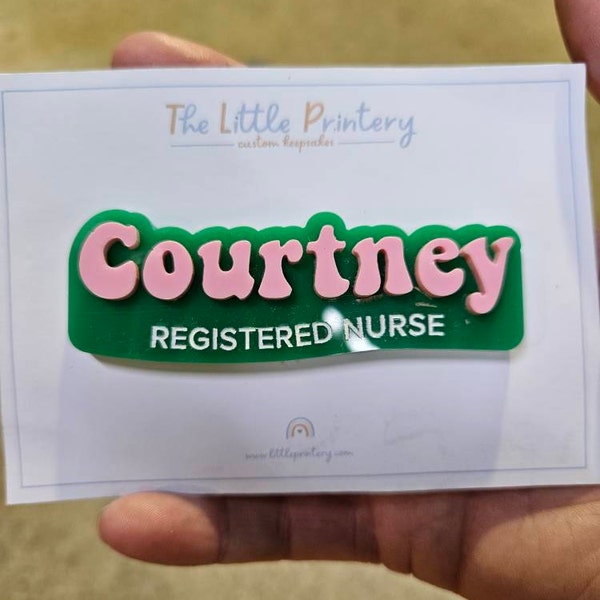 Personalised Work Name Badge | Custom Occupation Tag | Name Accessory ...