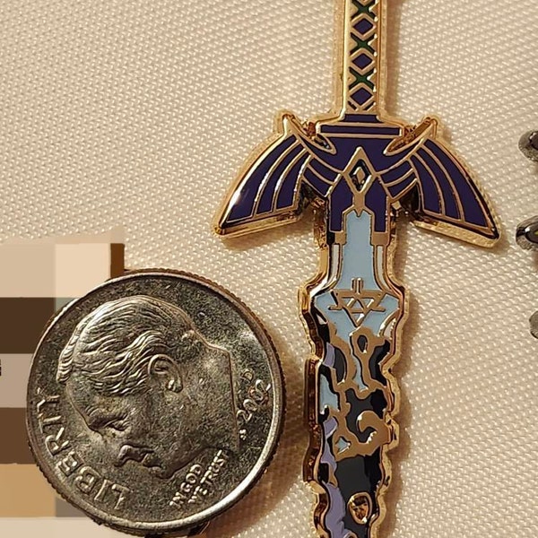 Glow in Dark Master Sword Pin - Gold Plated Hard Enamel Pin - Zelda ...