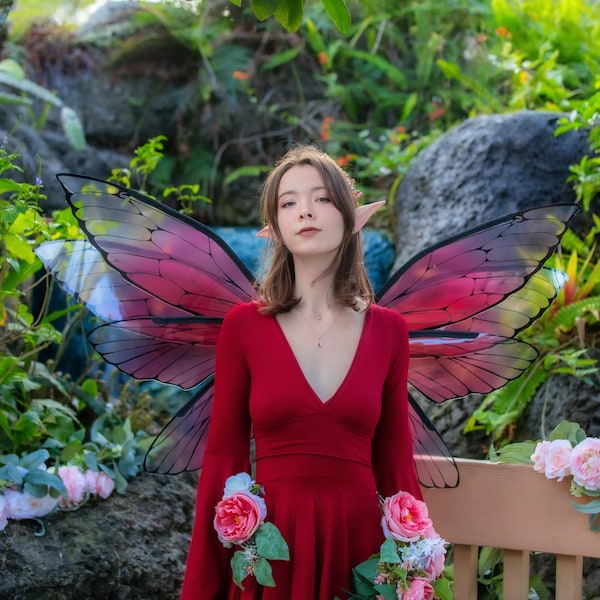Red Large Fairy Wings for Adult, Faerie Cosplay Costume, Christmas ...