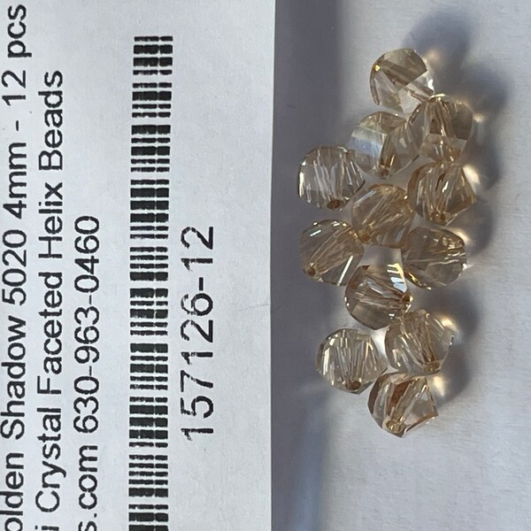 Crystal Golden Shadow - Gold Swarovski Crystal Faceted Helix Beads 5020 - 4mm, Wholesale Jewelry ...