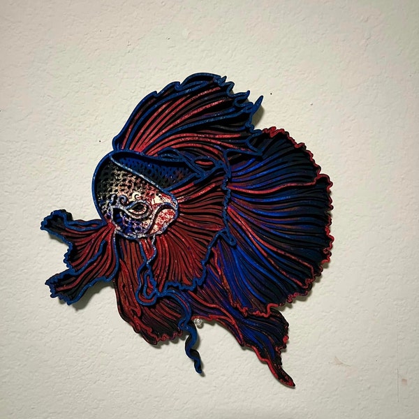 Multilayer Betta Fish Laser Cut Digital File Layered 3D Wood Mandala ...