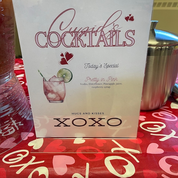 Featured Signature Drink Sign Bar Menu Template Minimalist Printable ...